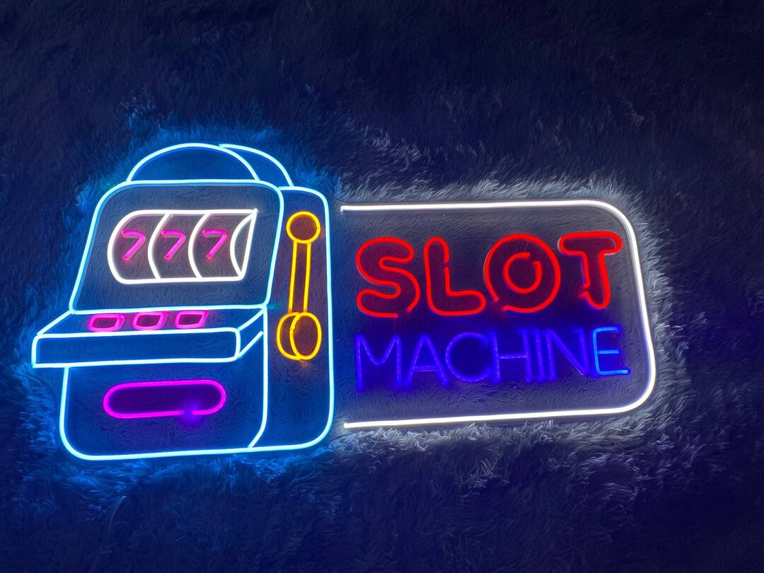 Slot Machine Neon Sign, Slot Machine Led Light, Casino Decor, Game ...