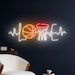 Love Basketball Heartbeat Neon Sign, Basketball Neon Light, Basketball ...