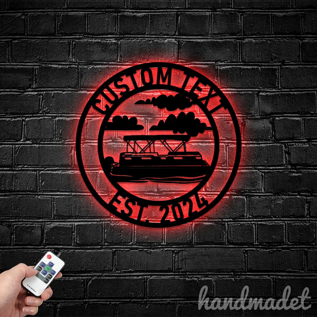 Personalized Boat Lake Metal Wall Sign, Ship Metal Wall Light, Marine ...