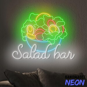 Salad Bar Neon Sign, Salad Bar Led Sign, Salad Bowl Neon Light, Salad ...