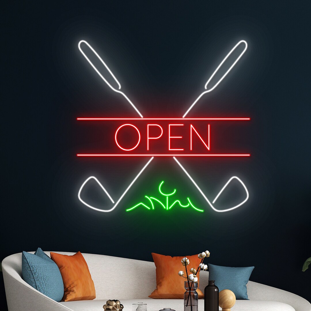 Open Golf Neon Sign, Golfer LED Light, Golfing LED Sign, Golf Ball Neon ...
