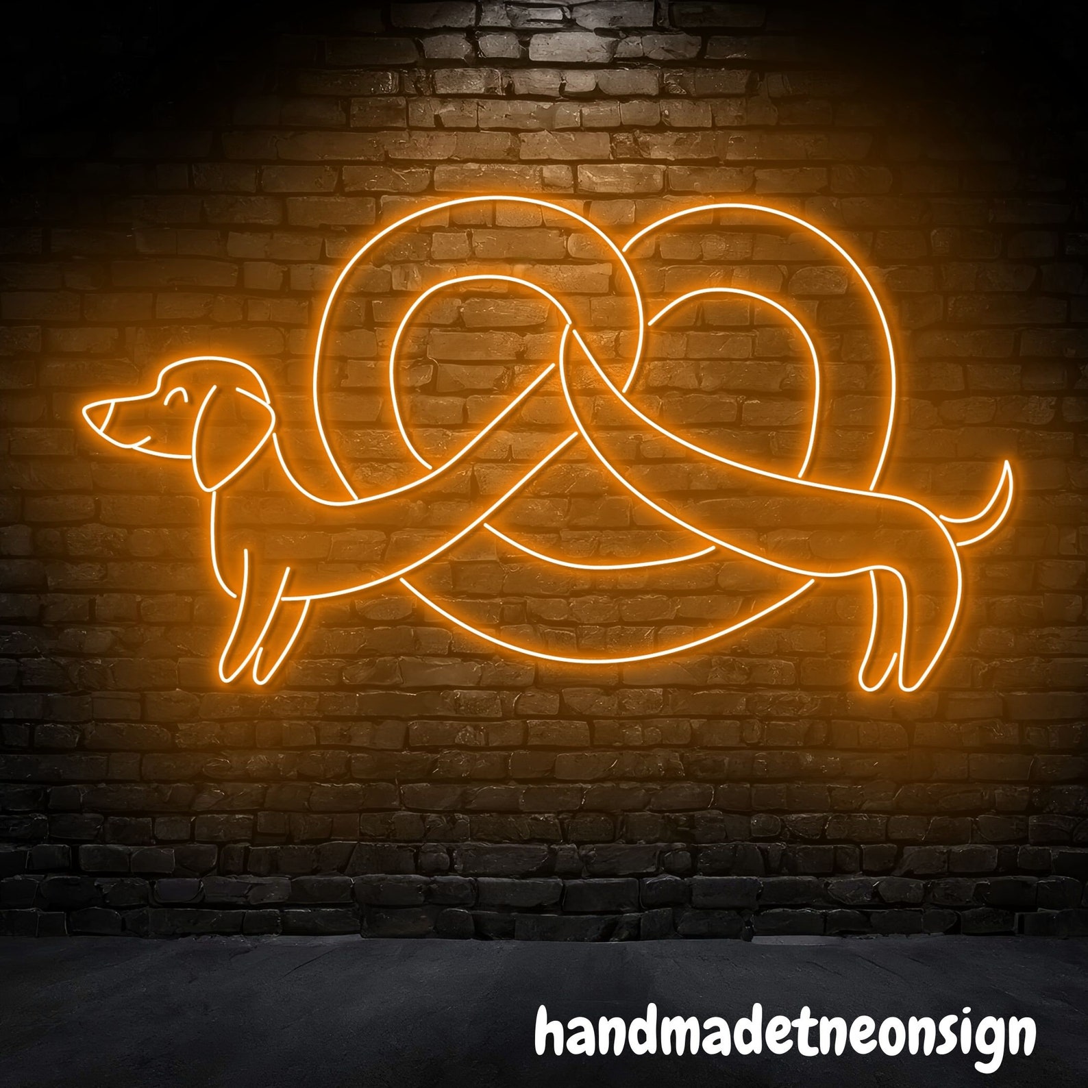Pretzel Dachshund Neon Sign, Dachshund Led Sign, Pretzel Neon Light ...