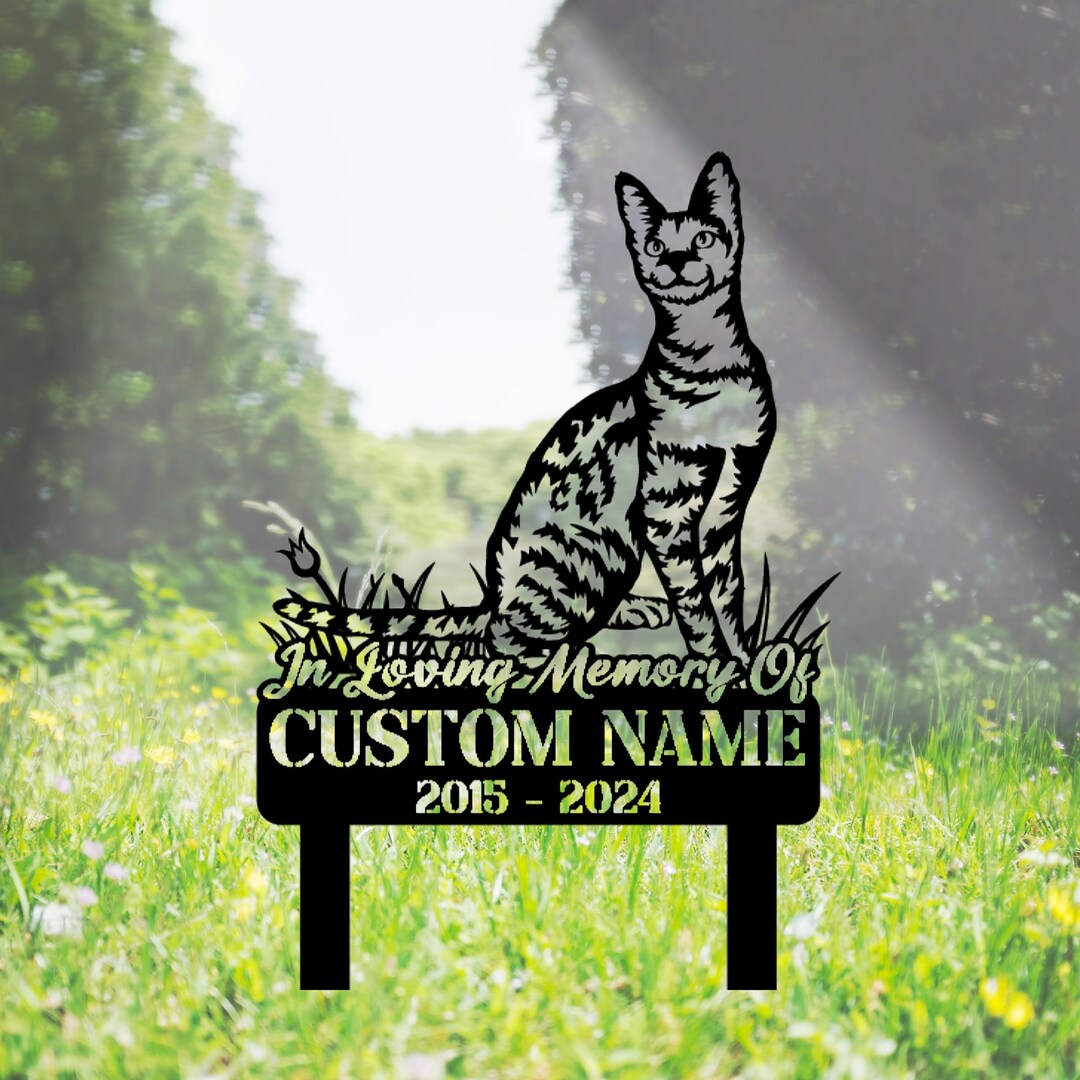 Custom Savannah Memorial Stake Metal Sign Personalized Savannah Cat ...