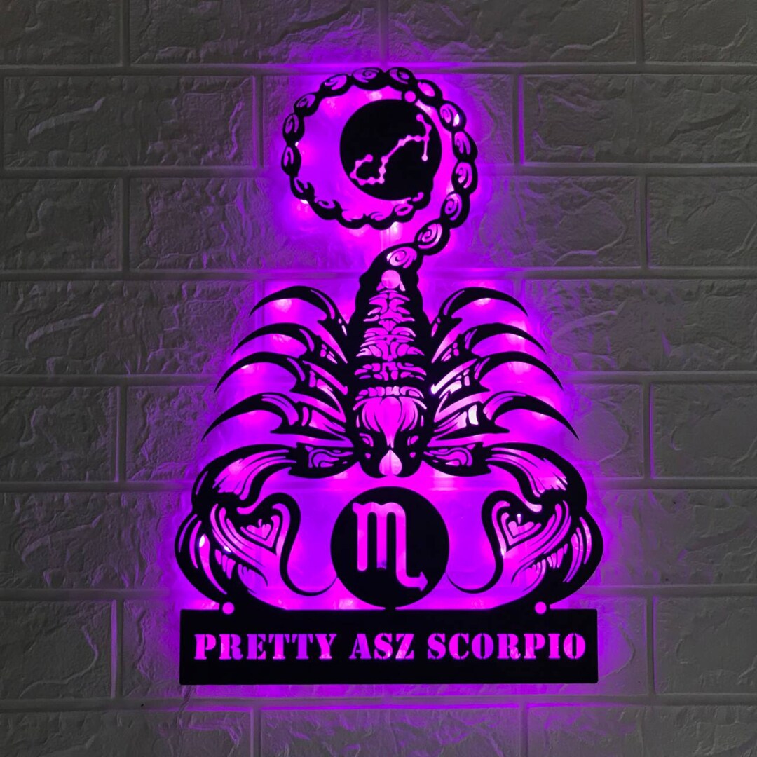 Custom Scorpio Zodiac Symbol Constellation Stars Metal Wall Art LED ...