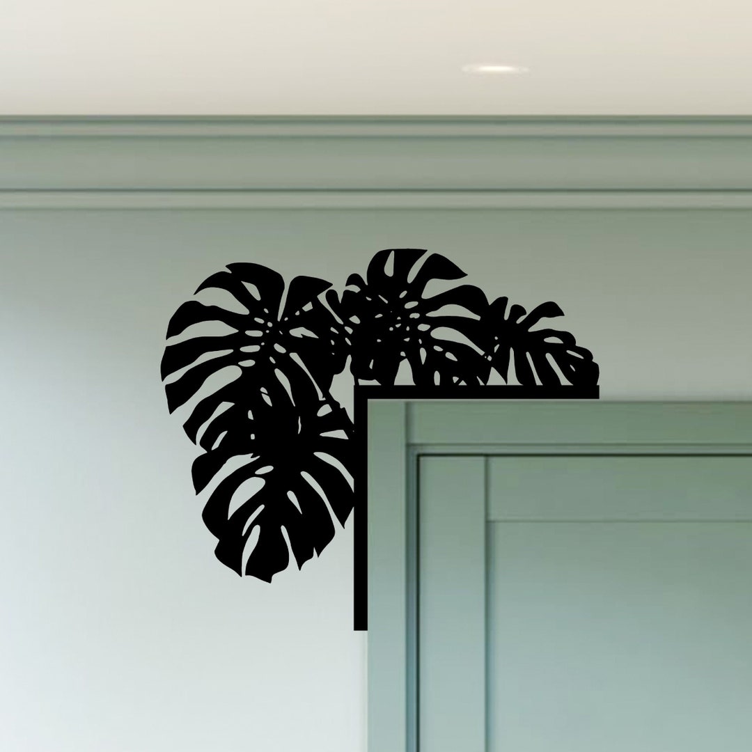 Personalized Monstera Door Corner Metal Wall Art, Monstera Metal Sign ...