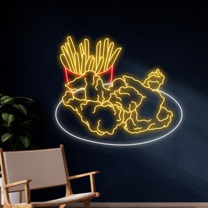 Custom French Fried Chicken Neon Sign, Chicken French Fried Led Sign ...
