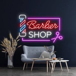 Barber Shop Led Sign, Barber Shop Neon Sign, Wall Decor, Barber Shop ...