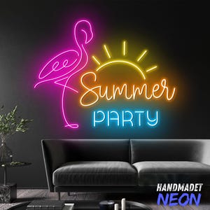 Summer Party Neon Sign, Summer Wall Art Light, Home Wall Decor ...