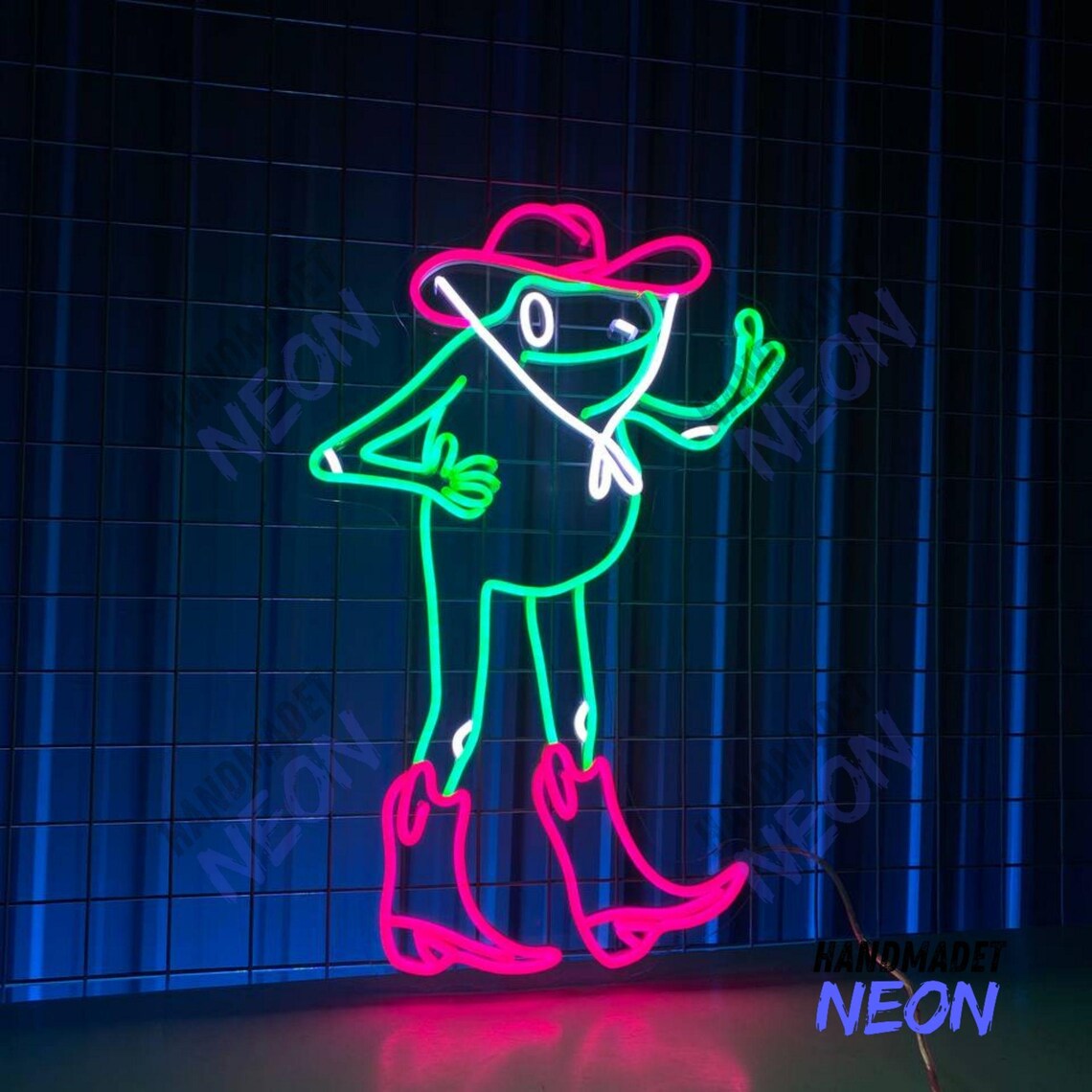 Cowboy Frog Neon Sign, Cowboy Hat Boots Frog Led Sign, Western Frog Led ...