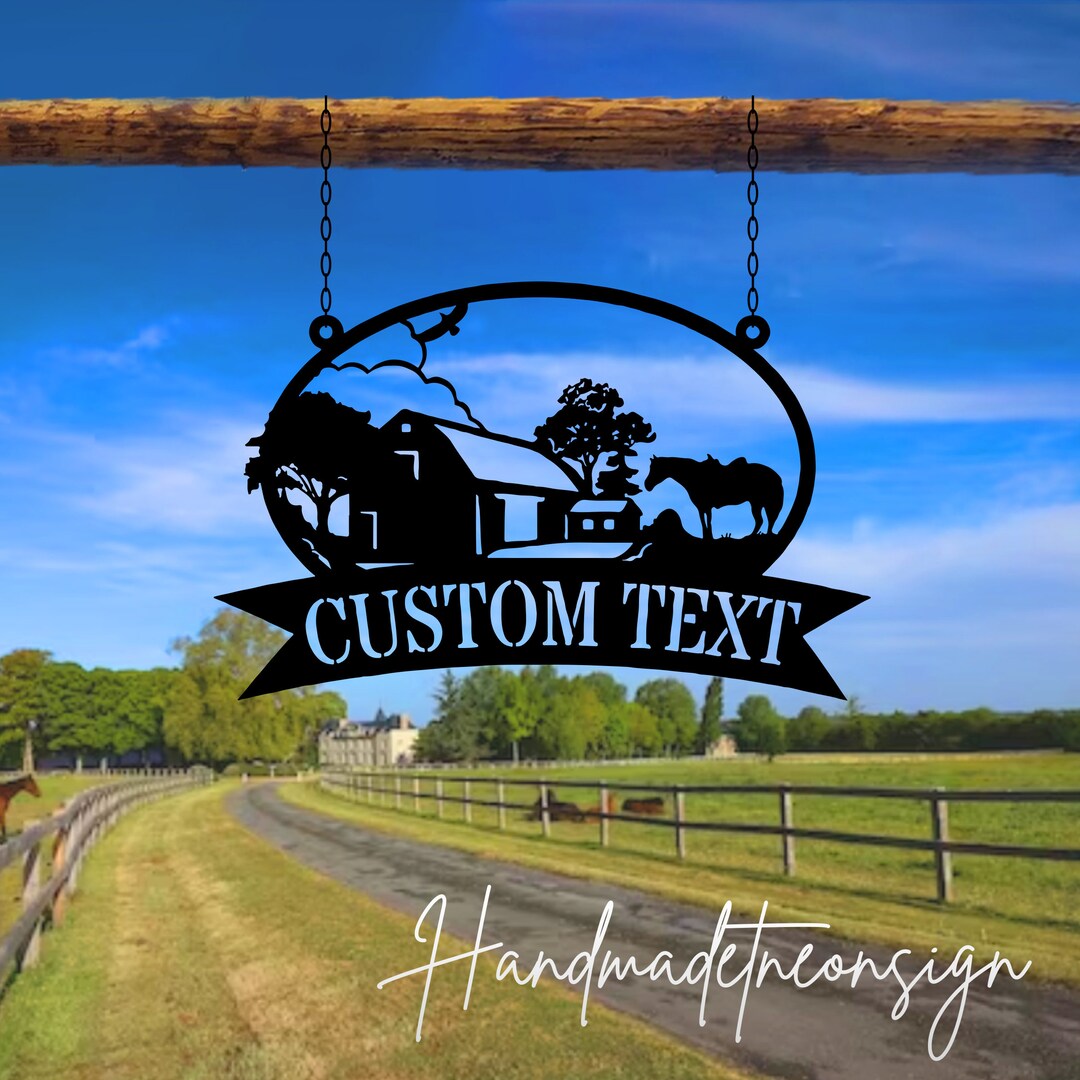 Custom Outdoor Welcome to the Farm Metal Sign Hanging -personalized ...