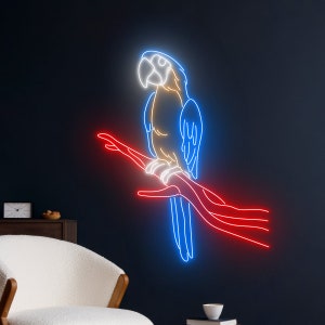 Blue Parrot Neon Sign, Blue Parrot LED Light, Parrot Neon Light, Blue ...