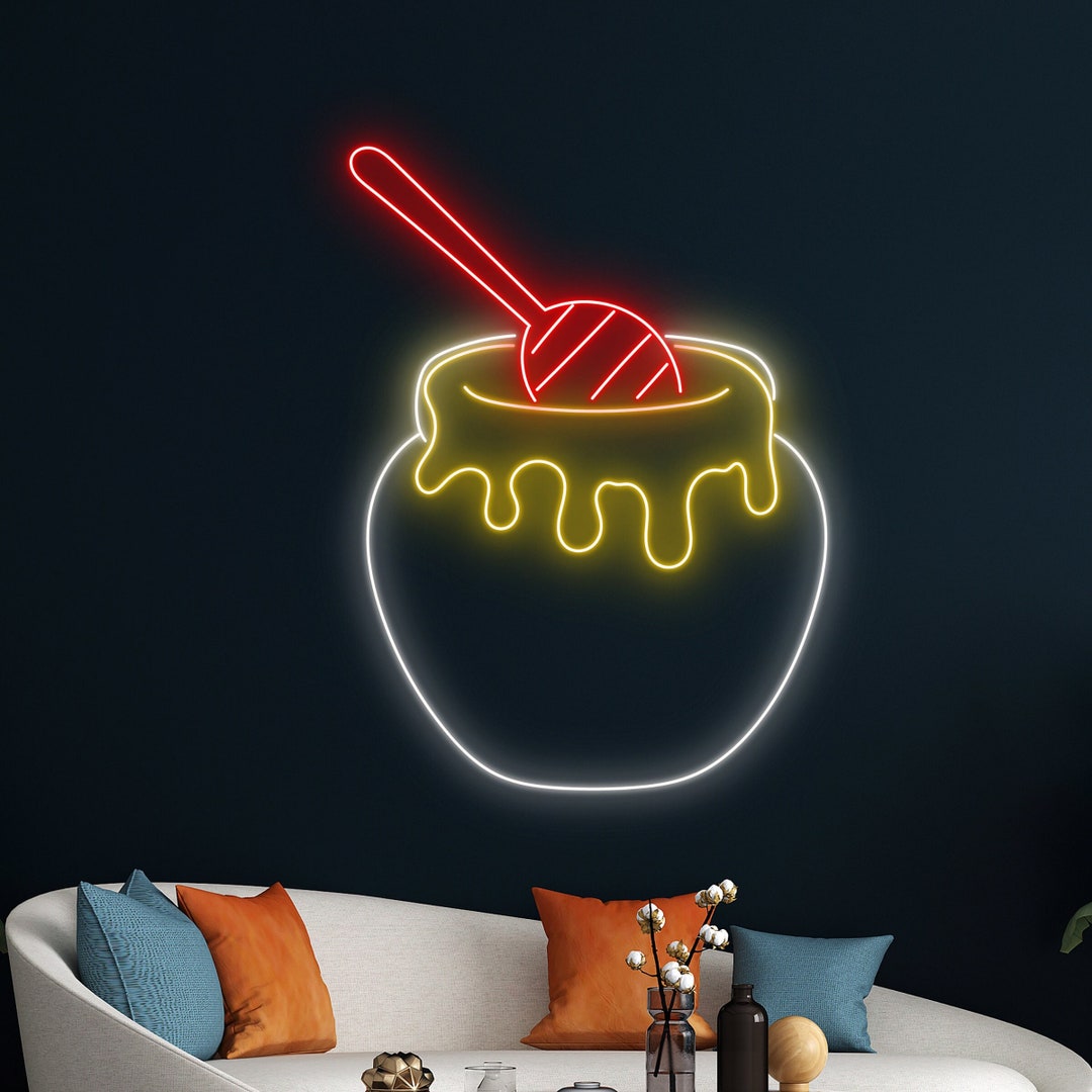 Honey Neon Sign, Honey Led Sign, Honey Led Light, Bee Neon Sign, Custom ...