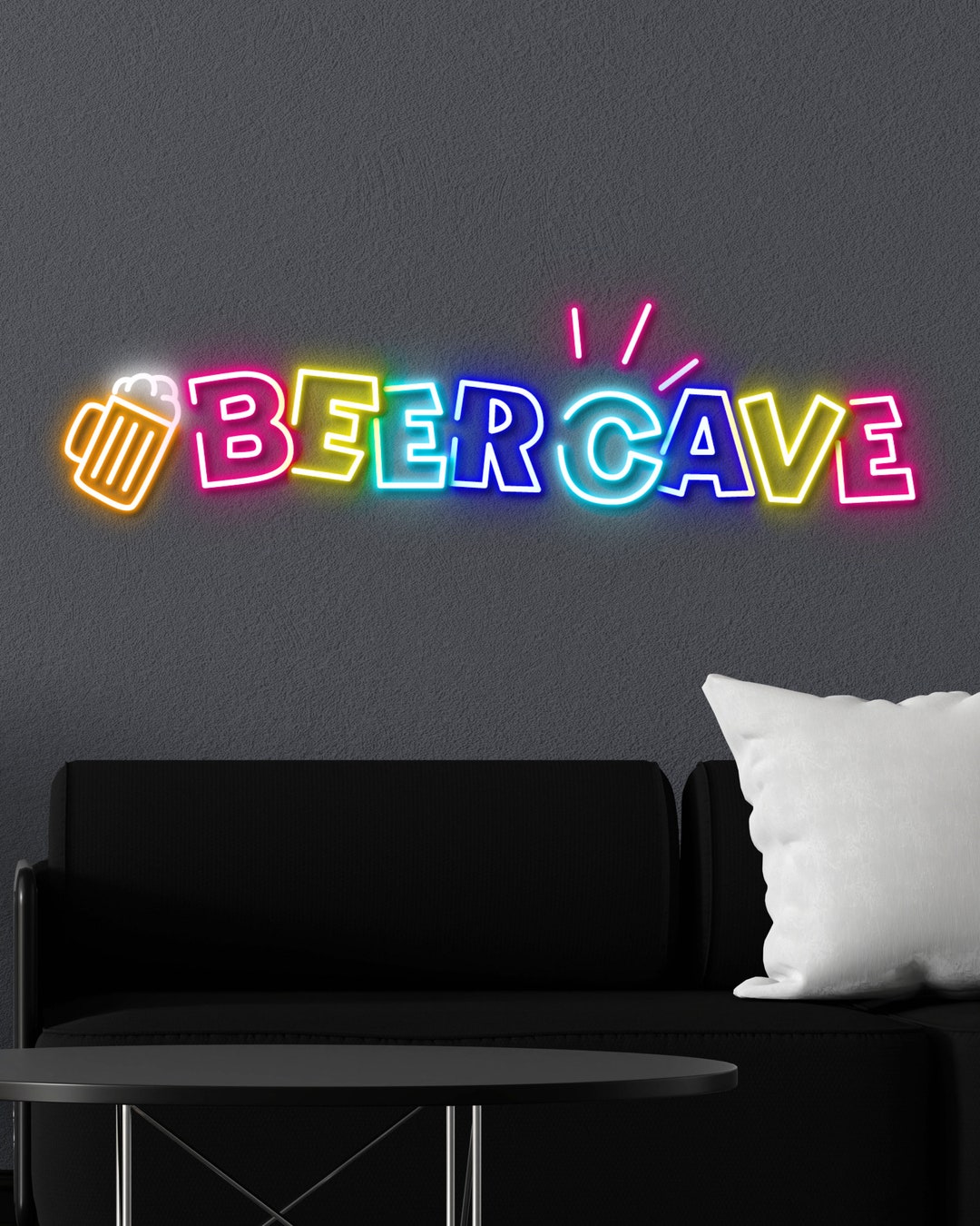 Beer Cave Neon Sign, Shop Sign Beer Cafe Neon Sign, Custom Neon, Sign ...