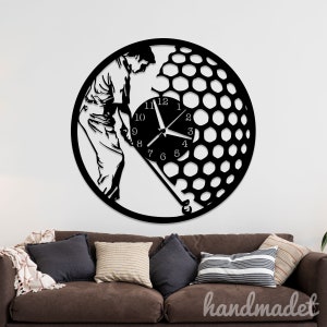 Custom Golf Wall Clock Unique, Sport Year Date Round Wall Clock, Text ...