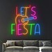 Let's Fiesta Neon Sign, Fiesta Neon Light, Guitar Led Light, Mexican ...