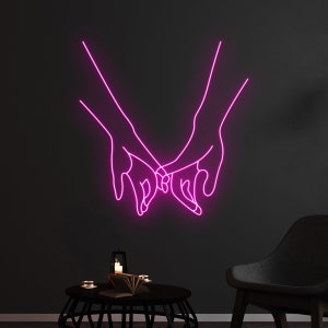 Promise Hands Neon Light, Romance Hands Led Light, Lover Hands Neon ...