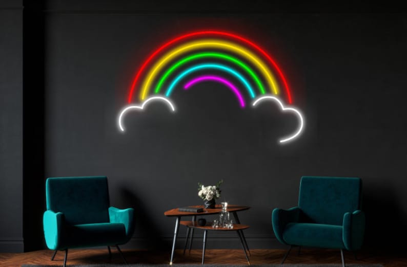 Rainbow Led Sign Beautiful Rainbow Neon Sign Wall Decor - Etsy