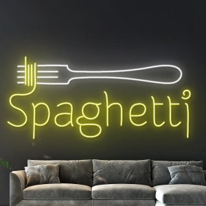 Spaghetti Pasta Neon Sign, Spaghetti Pasta LED Light, Spaghetti Neon ...