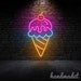 Ice Cream Neon Sign, Ice Cream Cone Led Sign, Ice Cream Neon Light, Ice ...