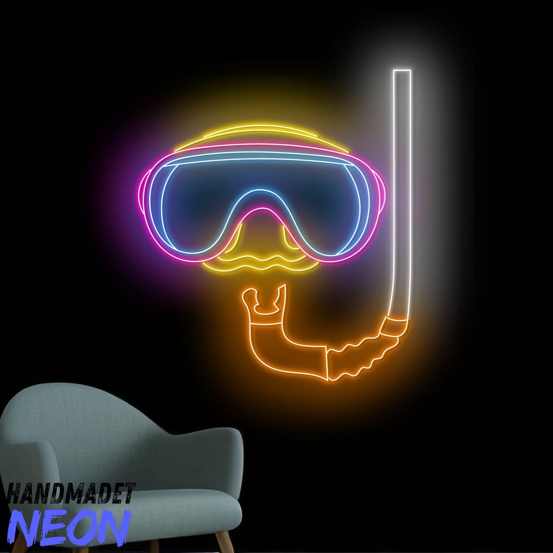 Diver Mask Neon Sign, Scuba Diving Led Sign, Diver Neon Light, Scuba ...