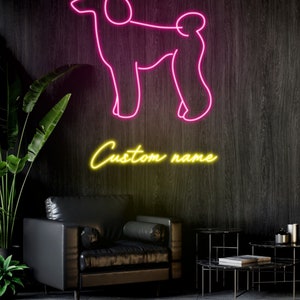 Custom Dog Name Neon Sign, Poodle Neon Sign, Custom Dog Pet Neon Sign ...