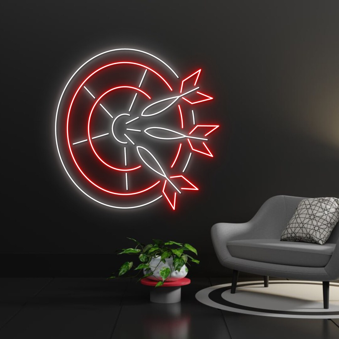 Dart Club Bar Neon Sign, Wall Decor, Dart Neon Sign, Custom Neon Sign ...