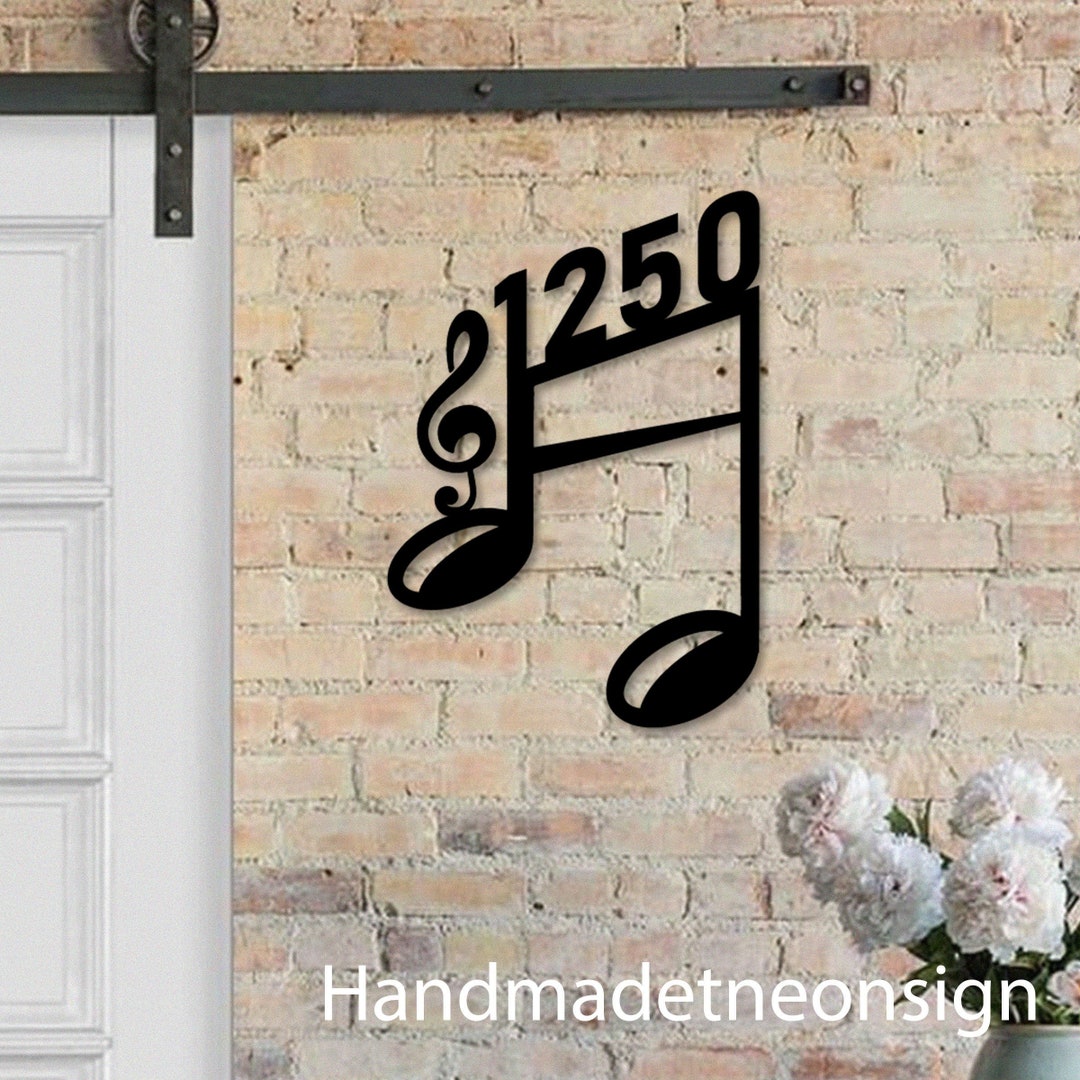 Personalized Music Note House Number, Music Home Number Metal Wall Sign ...