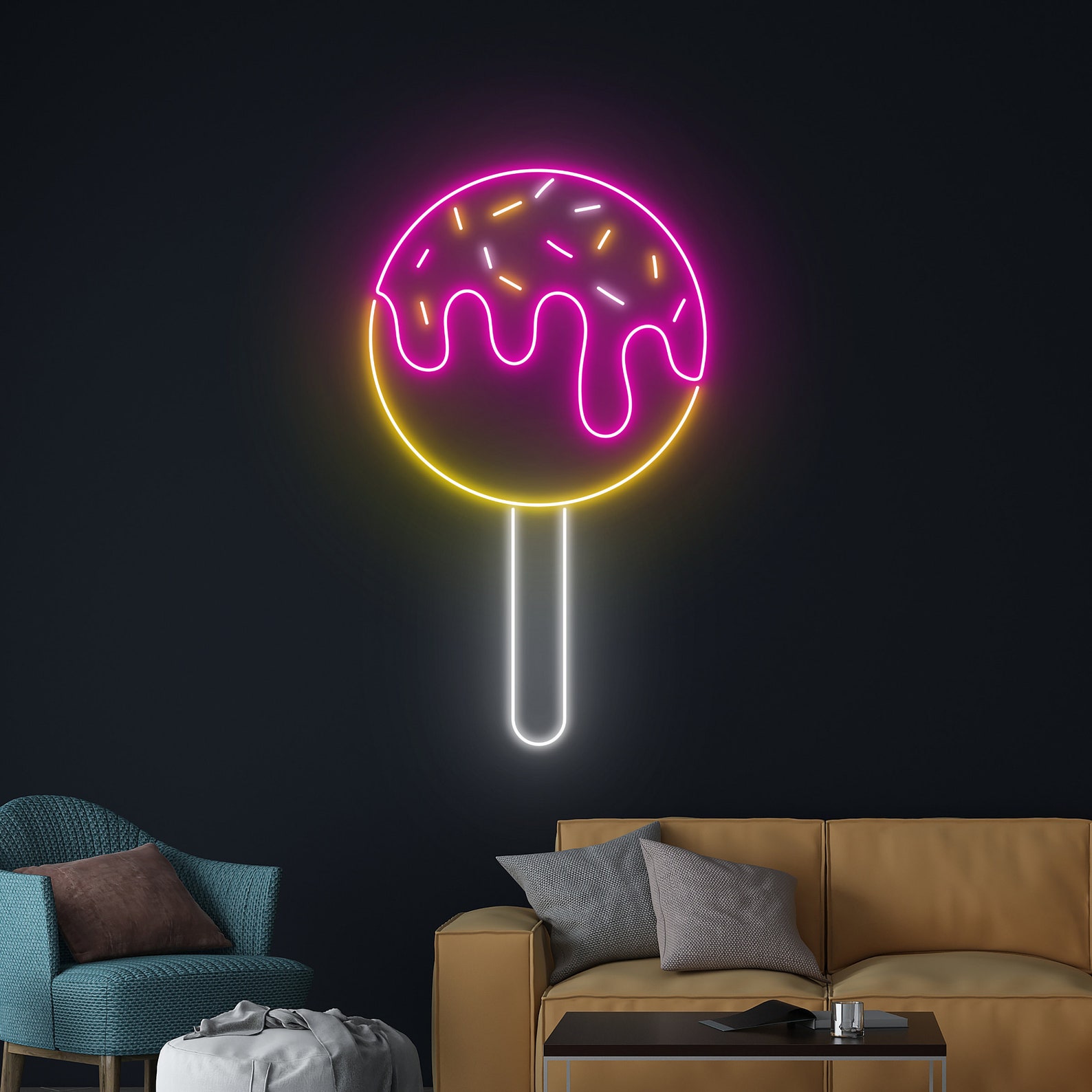 Cake Pop Neon Sign, Cake Pop Led Light, Bakery Shop Cake Pop Neon Light ...