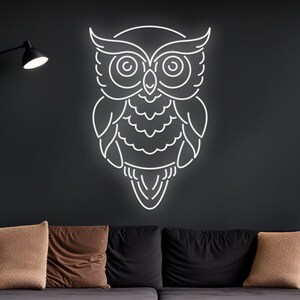 Custom Owl Neon Sign, Owl LED Sign, Bird Neon Light, Owl Eyes LED Light ...