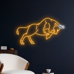 Bull Neon Sign, Bull Neon Light, Buffalo Led Sign, Buffalo LED Light ...