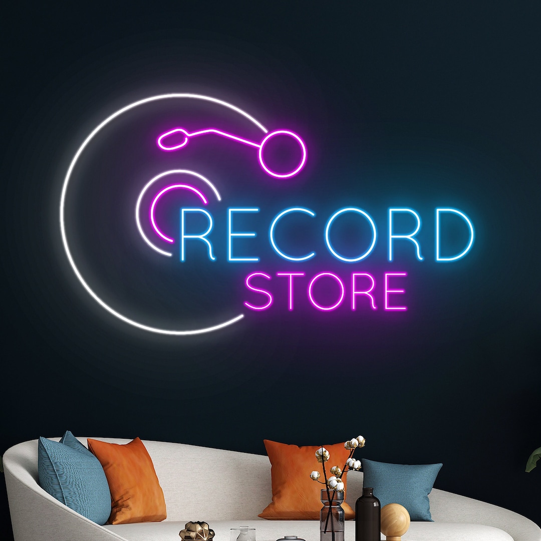 Record Store Led Sign, Recorder Neon Light, Disc Player Neon Sign ...