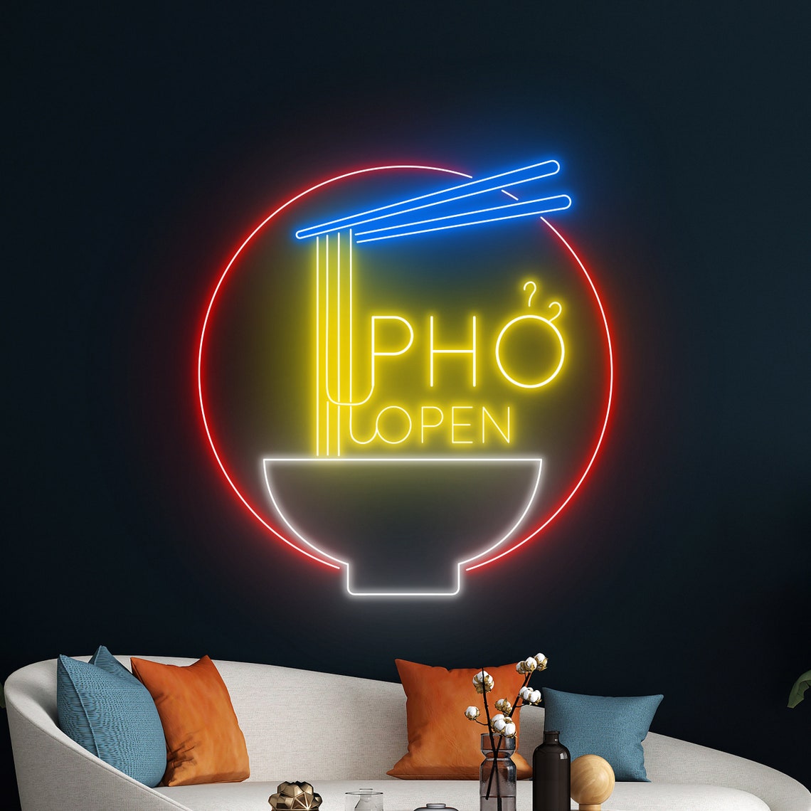 Pho Open Led Sign, Pho Noodles Neon Sign, Vietnamese Noodles Led Light ...