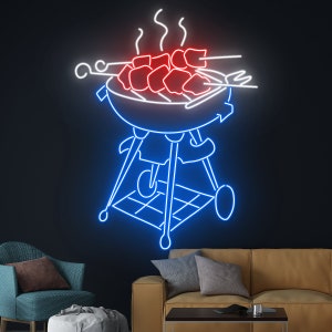 Barbeque Time Neon Light, BBQ Neon Sign, Barbecue Led Light, Grill Led ...
