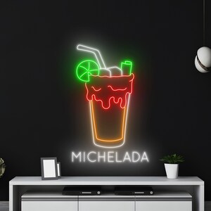 Michelada Neon Sign, Michelada Neon Light, Michelada Cocktail LED Light ...
