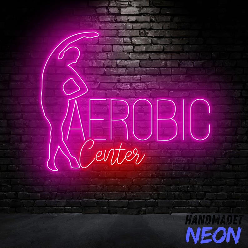 Aerobic Center Neon Sign, Aerobic Center Led Sign, Aerobic Neon Light ...