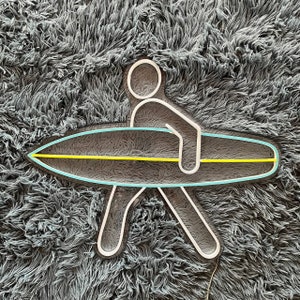 Surfman Neon Sign, Surf Led Sign, Surfboard Sign, Surf Man Neon Sign ...