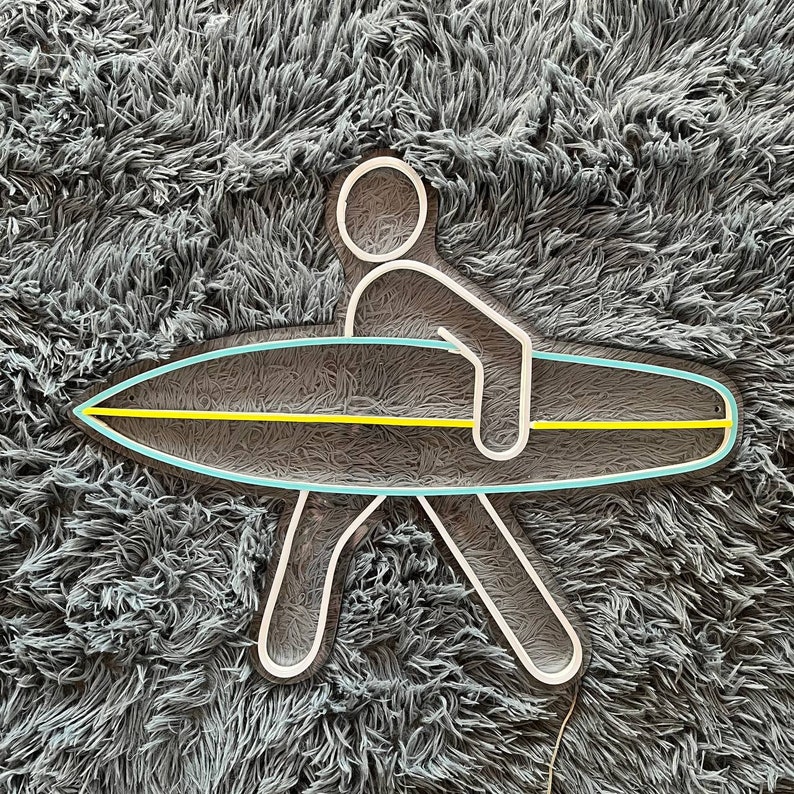 Surfman Neon Sign Surf Led Sign Surfboard Sign Surf Man - Etsy