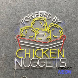Custom Powered by Chicken Nuggets Neon Sign, Chicken Nuggets Led Sign ...