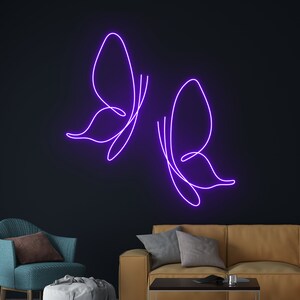 Butterflies Neon Sign, Butterfly LED Light, Fairy Wings Neon Light ...