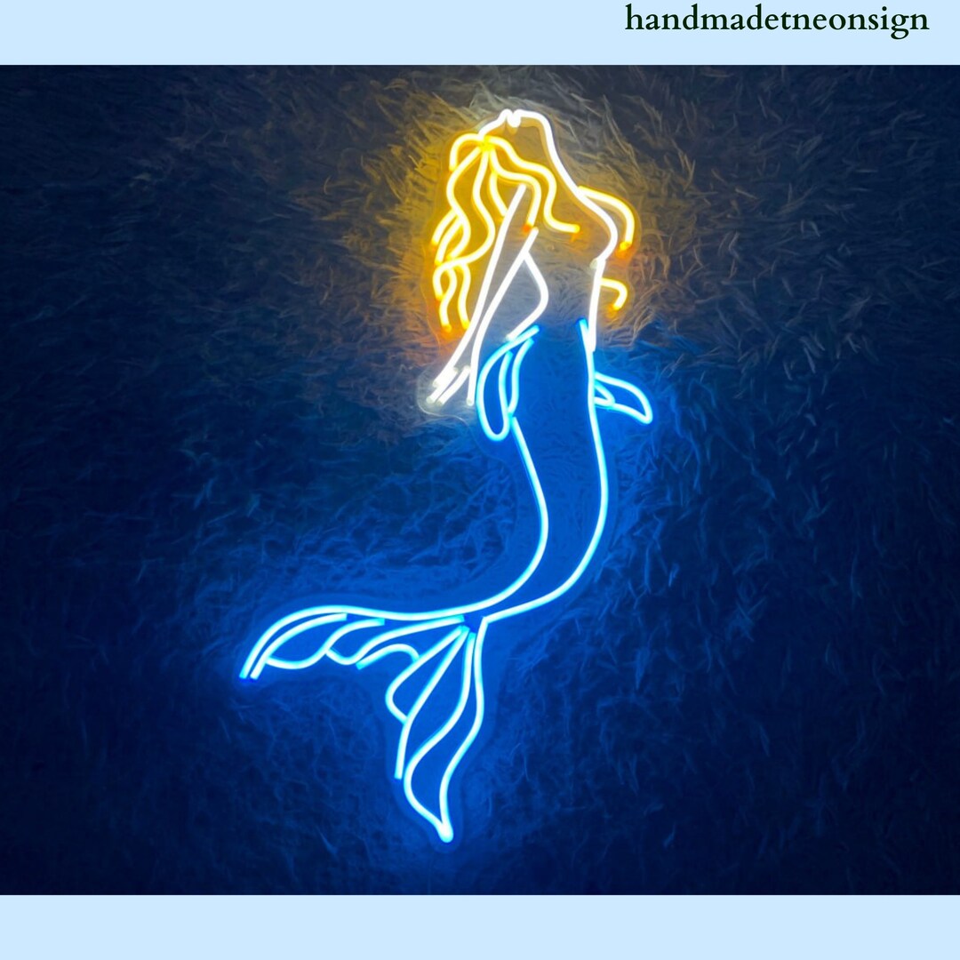 Mermaid Neon Sign, Mermaid Girl Led Sign, Mermaid Lady Neon Light ...