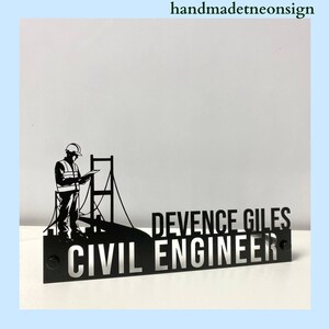 Custom Civil Engineer Metal Desk Name Plate, Engineer Metal Job Name ...
