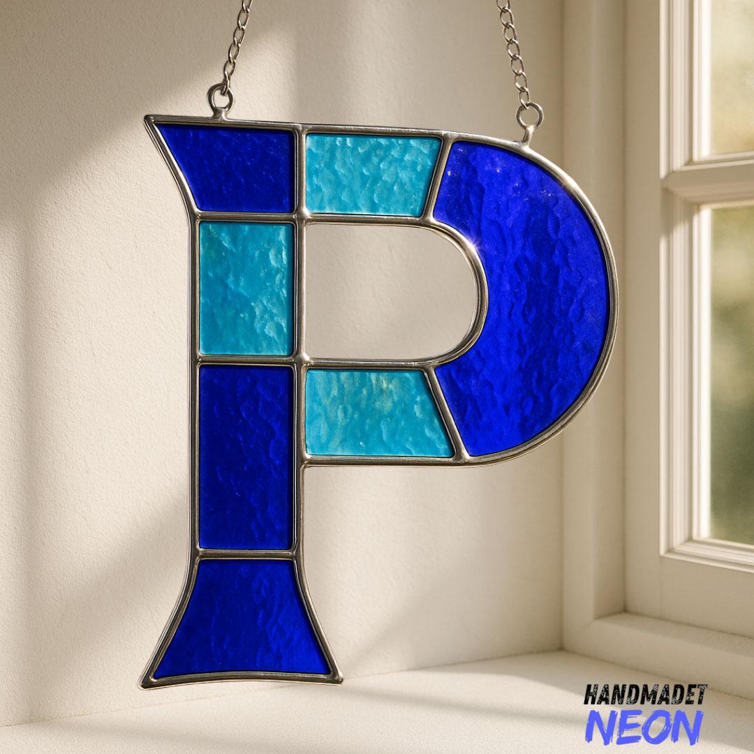 Personalized Letter Stained Glass : Custom Monogram Hanging, Handmade ...