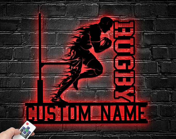 Personalized Rugby Locker Room Sign - Add Any Rugby Players Name and ...