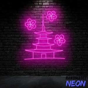 Japanese Temple Neon Sign, Japan Pagoda Led Sign, Temple Neon Light ...