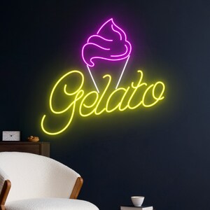 Gelato Neon Sign, Gelato Led Lights, Gelato Neon Lights, Custom Neon ...