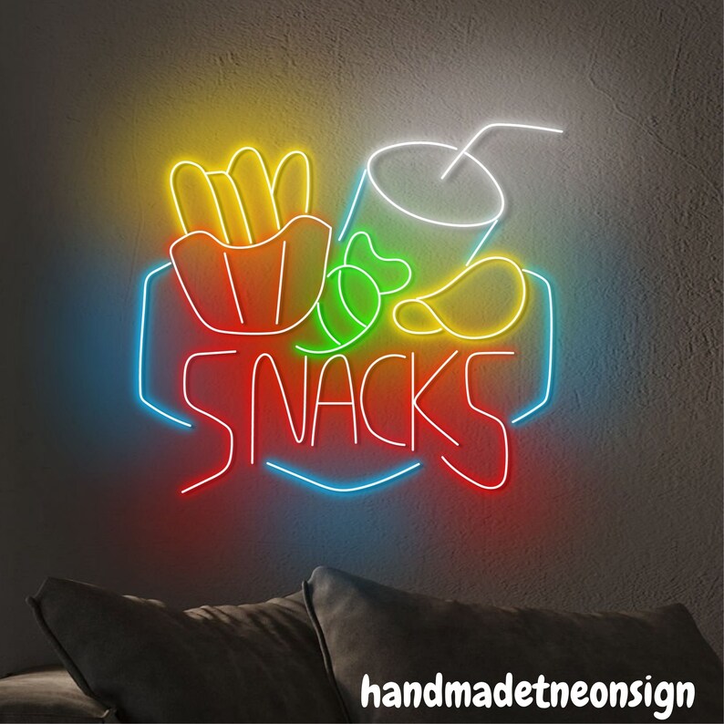 Snack Neon Sign, Snack Led Sign, Snack Neon Light, Custom Snack Led ...