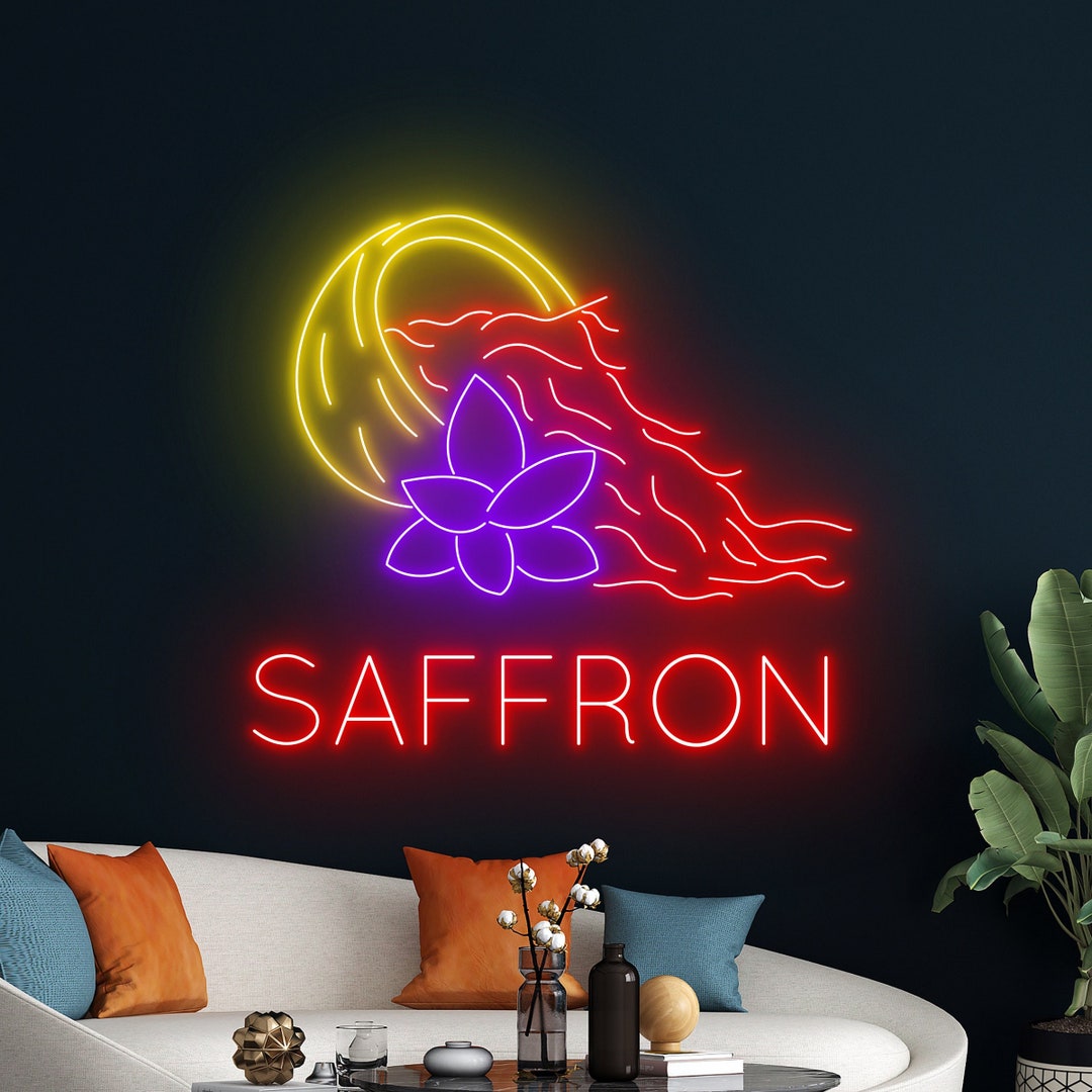 Saffron Neon Sign, Saffron Neon Light, Saffron Led Light, Spa Light ...