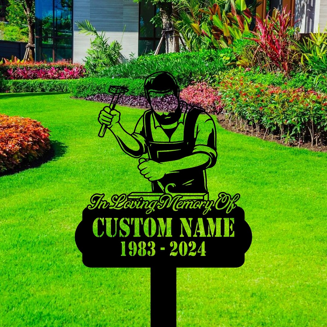 Custom Outdoor Carpenter Metal Sign With Stakes - Personalized Outdoor ...