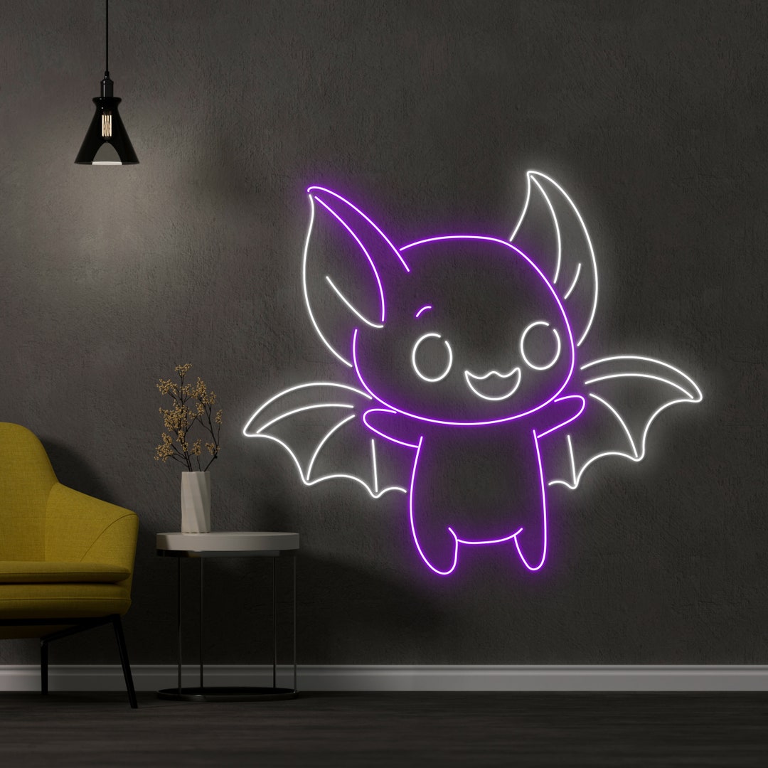 Bat Neon Sign Bat Neon Light Bat Led Light Halloween Led - Etsy