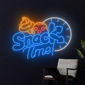 Snack Time Neon Sign, Cookies Ice Cream Neon Sign, Cookies Bakery Led ...
